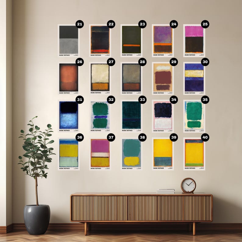 Custom Mark Rothko Set of Three Prints, Mark Rothko Wall Art, Rothko ...