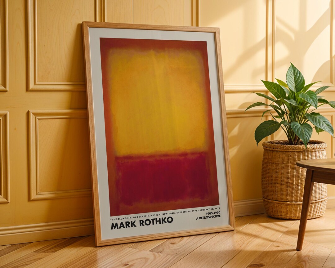Mark Rothko Print, Red Yellow Vintage Poster, Art Print, Museum ...