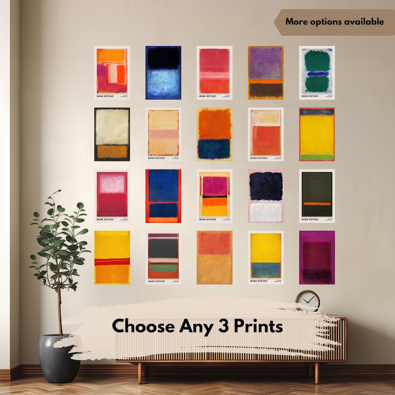 Custom Mark Rothko Set of Three Prints, Mark Rothko Wall Art, Rothko ...