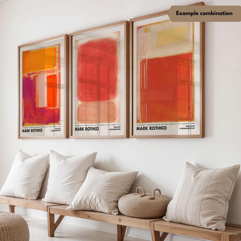 Custom Mark Rothko Set of Three Prints, Mark Rothko Wall Art, Rothko ...