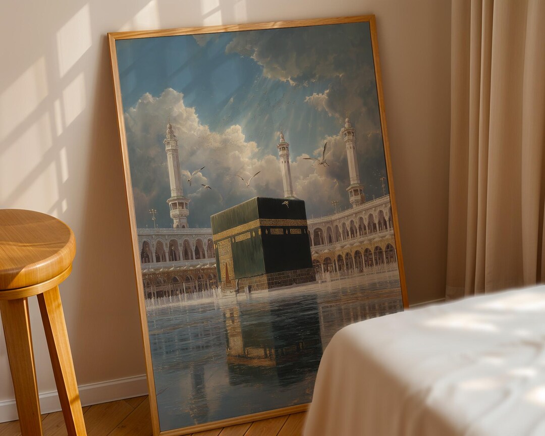 Kaaba Mecca Poster, Masjid Al-haram Print, Islamic Wall Art, Muslim ...