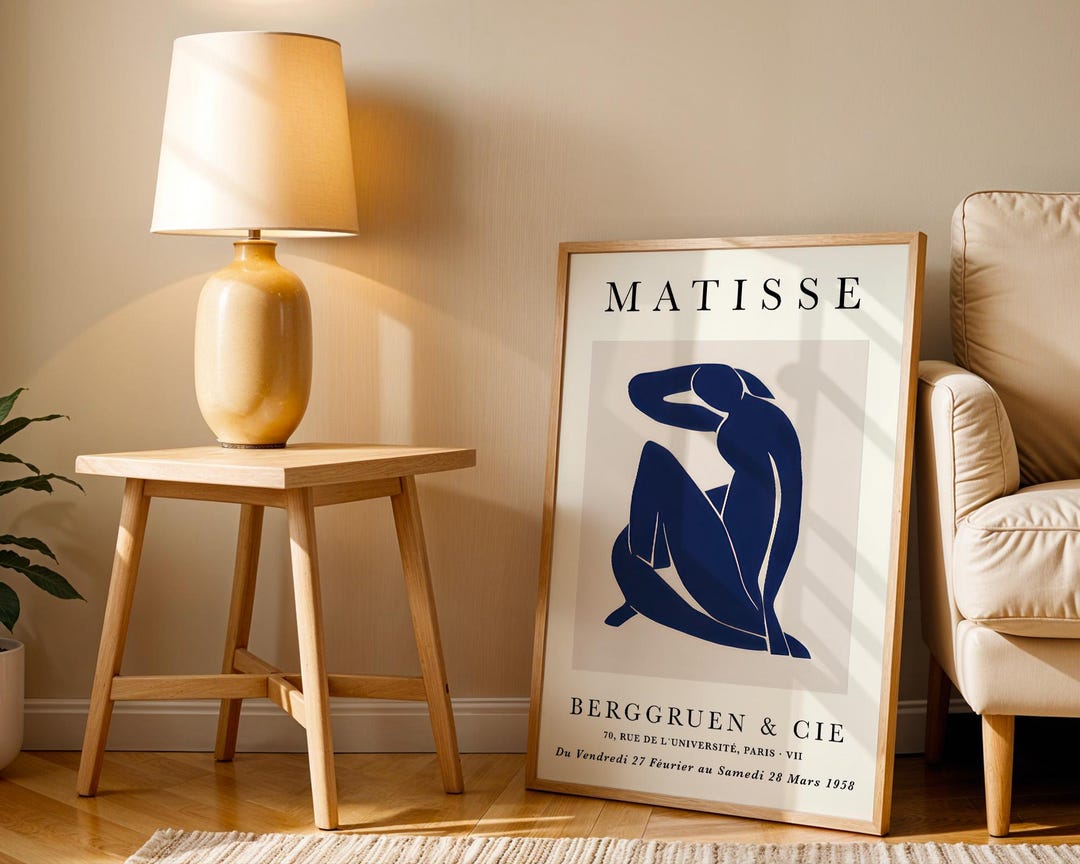 Dark Blue Woman Poster, Henri Matisse Wall Art, Boho Wall Decor ...
