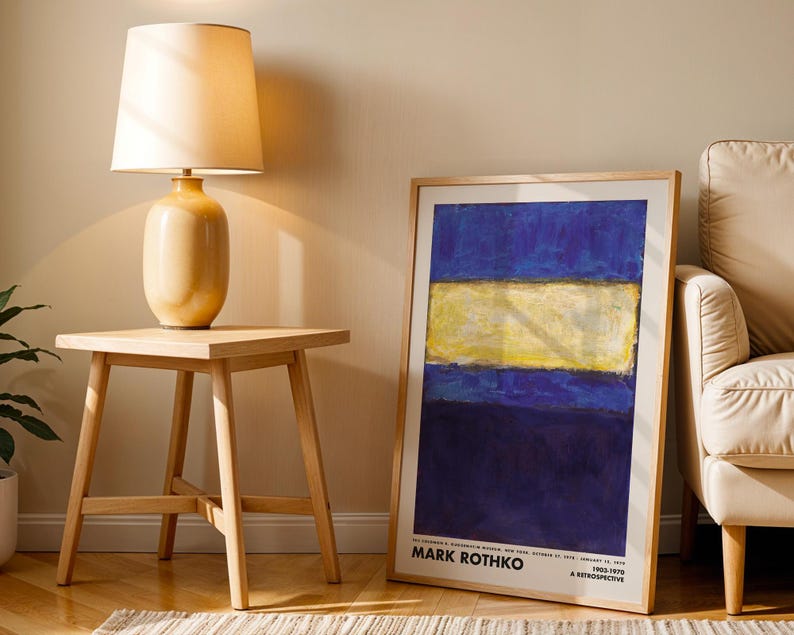 Mark Rothko Print, Blue Yellow Vintage Poster, Art Print, Museum ...
