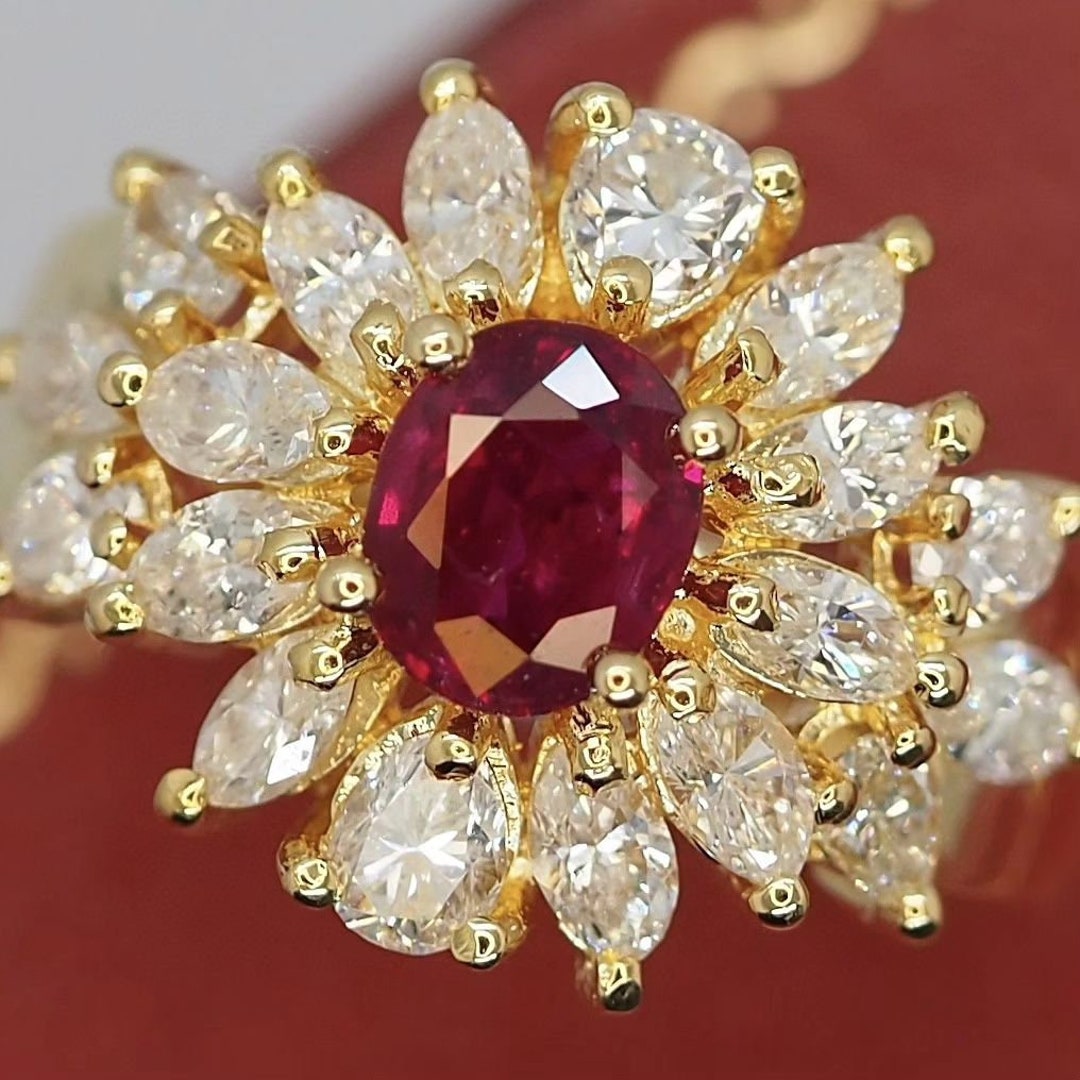 Unique Ruby Ring 925 Sterling Silver Luxurious Designe Ring - Etsy