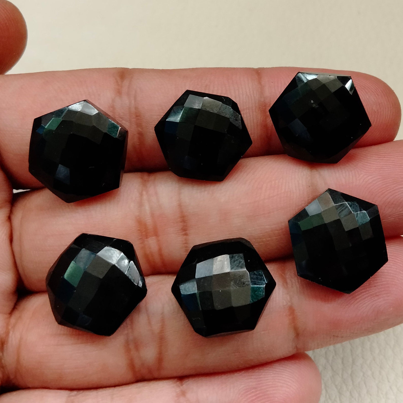 Natural Negro Onix Fancy Shape gemas piedra Cortada Onix | Etsy