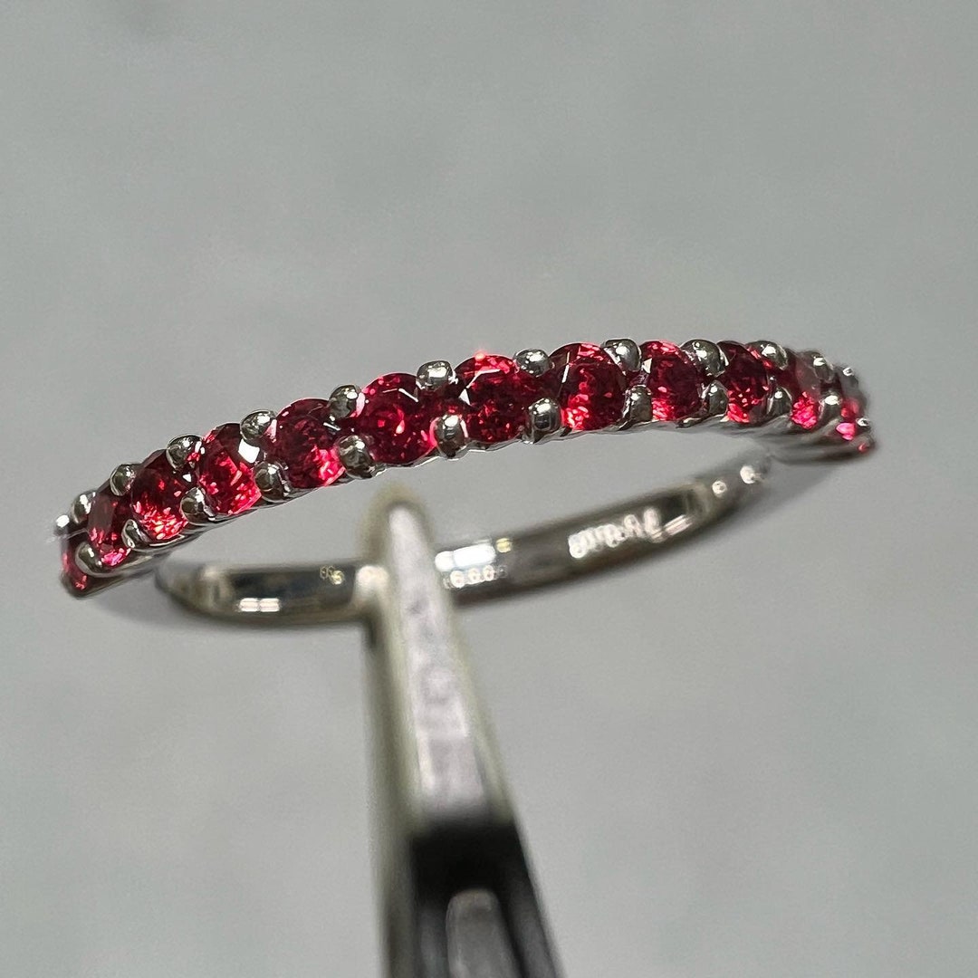 Red Spinel Ring 925 Sterling Silver Beautiful Round Cut Spinel Stones ...