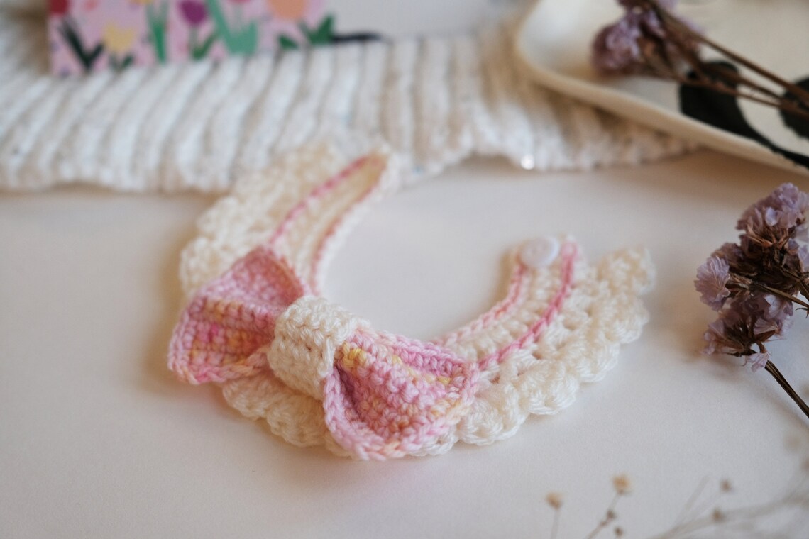 Rose Floral Cat Bow Kawaii Cat Bowtie Flower Pet Bow Kitten - Etsy