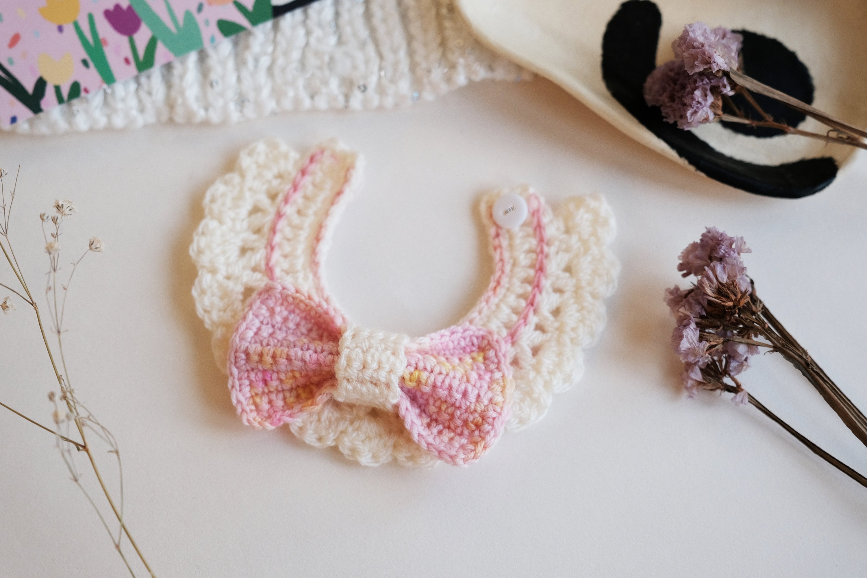 Rose Floral Cat Bow Kawaii Cat Bowtie Flower Pet Bow Kitten - Etsy