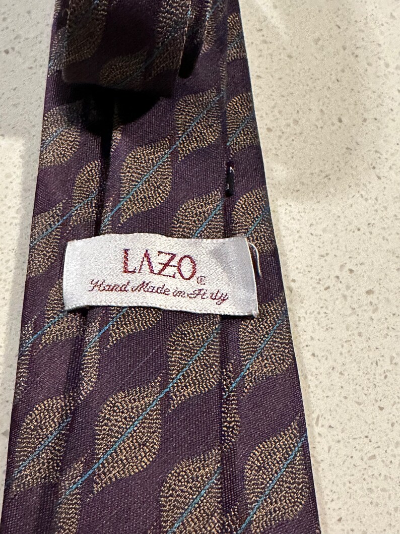 Lazo Tie Purple & Beige 100% Silk Pre Owned - Etsy