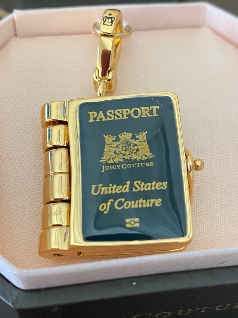 NWT RARE Juicy Couture Passport Charm Opens Very Unusual Perfect ...