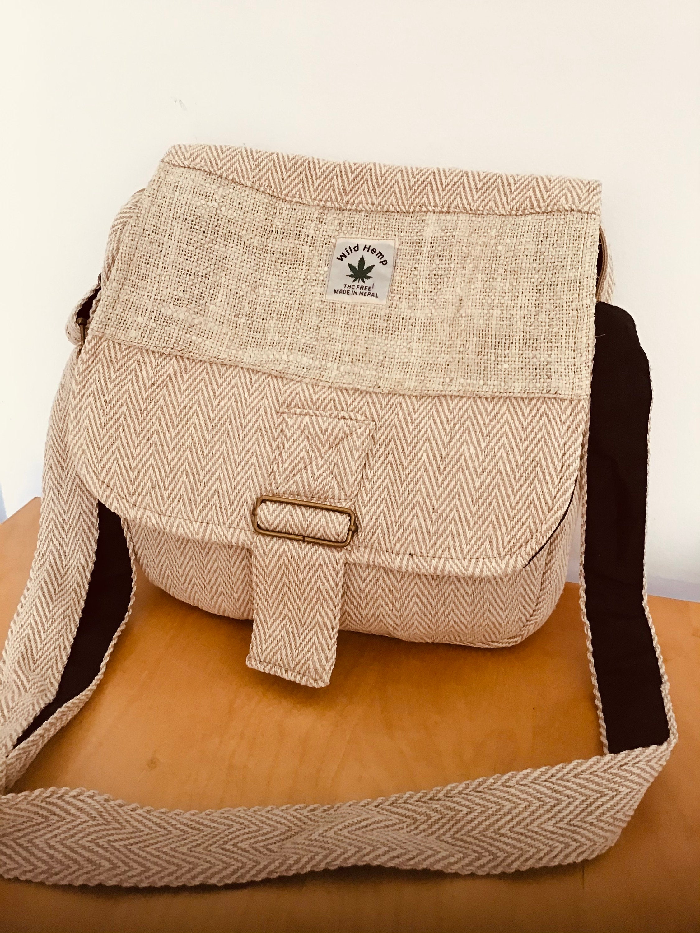 Hemp & Cotton Messenger Bag Eco Friendly Ethnic Laptop | Etsy