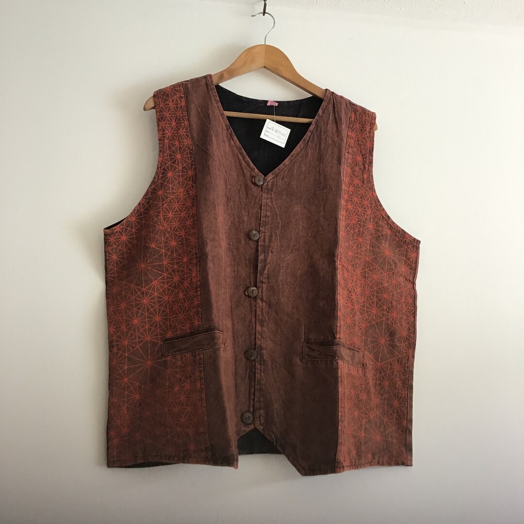 Colourful Men's Waistcoat 100% Organic Himalayan Cotton Fair Trade Boho ...