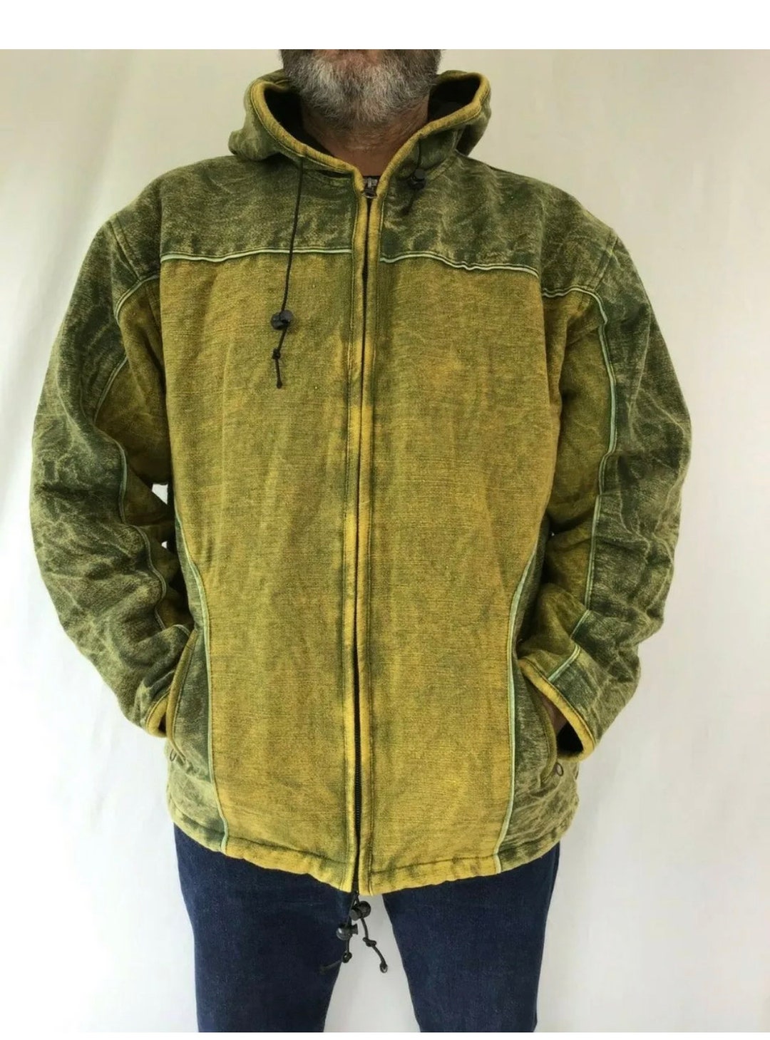 Big Sizes, Fleece Lined, Full Zip Jacket Style ,heavy Cotton, Stone ...