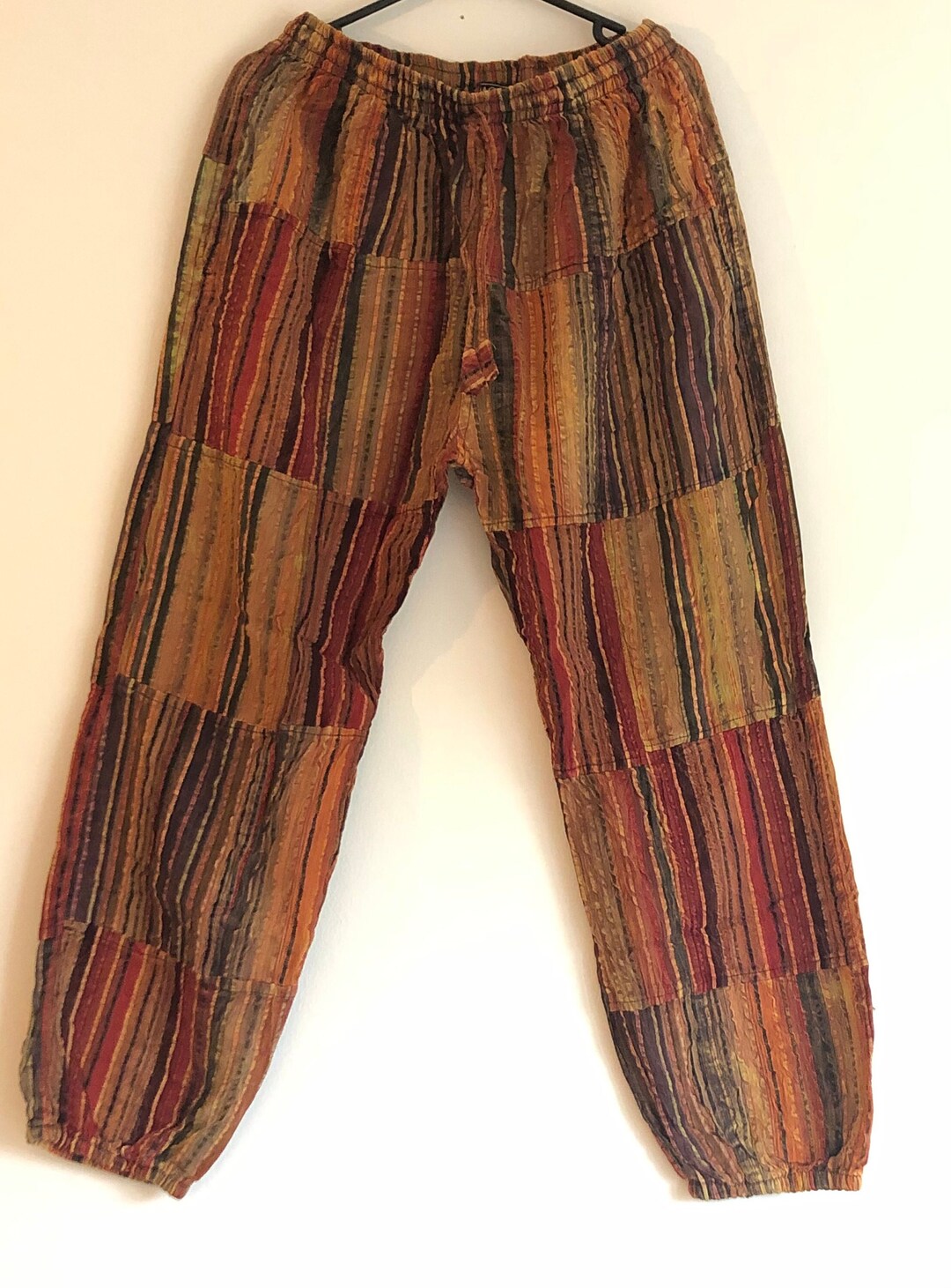 Men's Patchwork Cotton Trousers: Fair Trade Himalayan Pants - Etsy