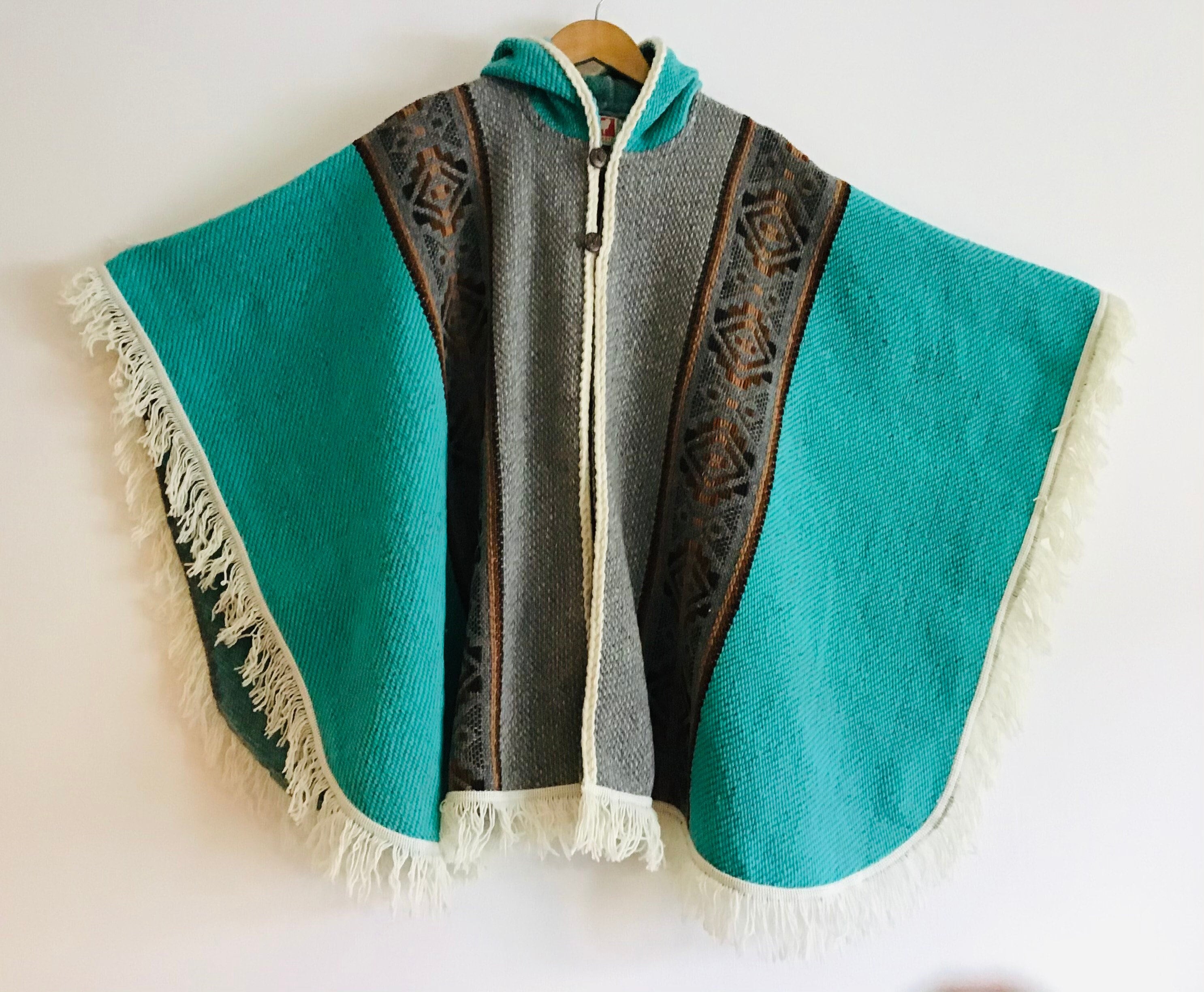 Original Woman South American Poncho Hooded Handmade - Etsy UK