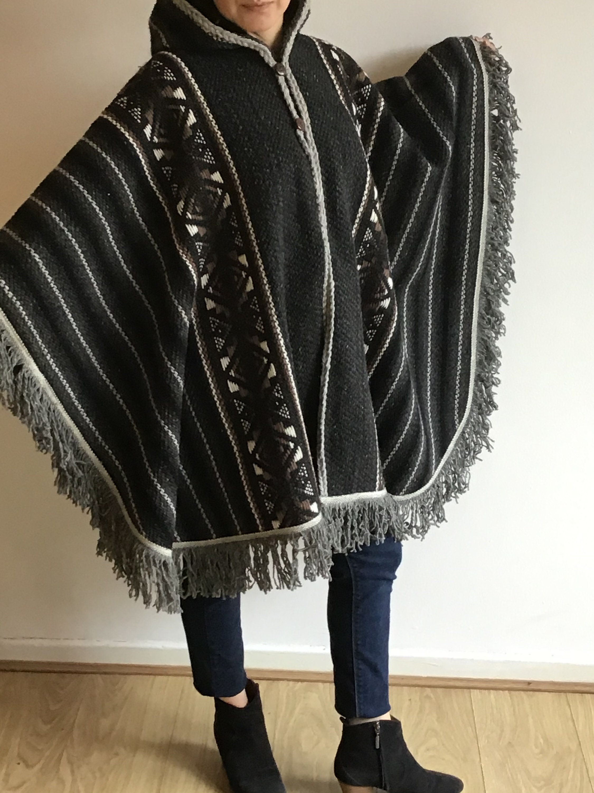 Woman Original South American poncho Handmade Coat Cape | Etsy