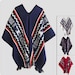 Handwoven Lama Design Wool Blend Poncho: South American Cape - Etsy
