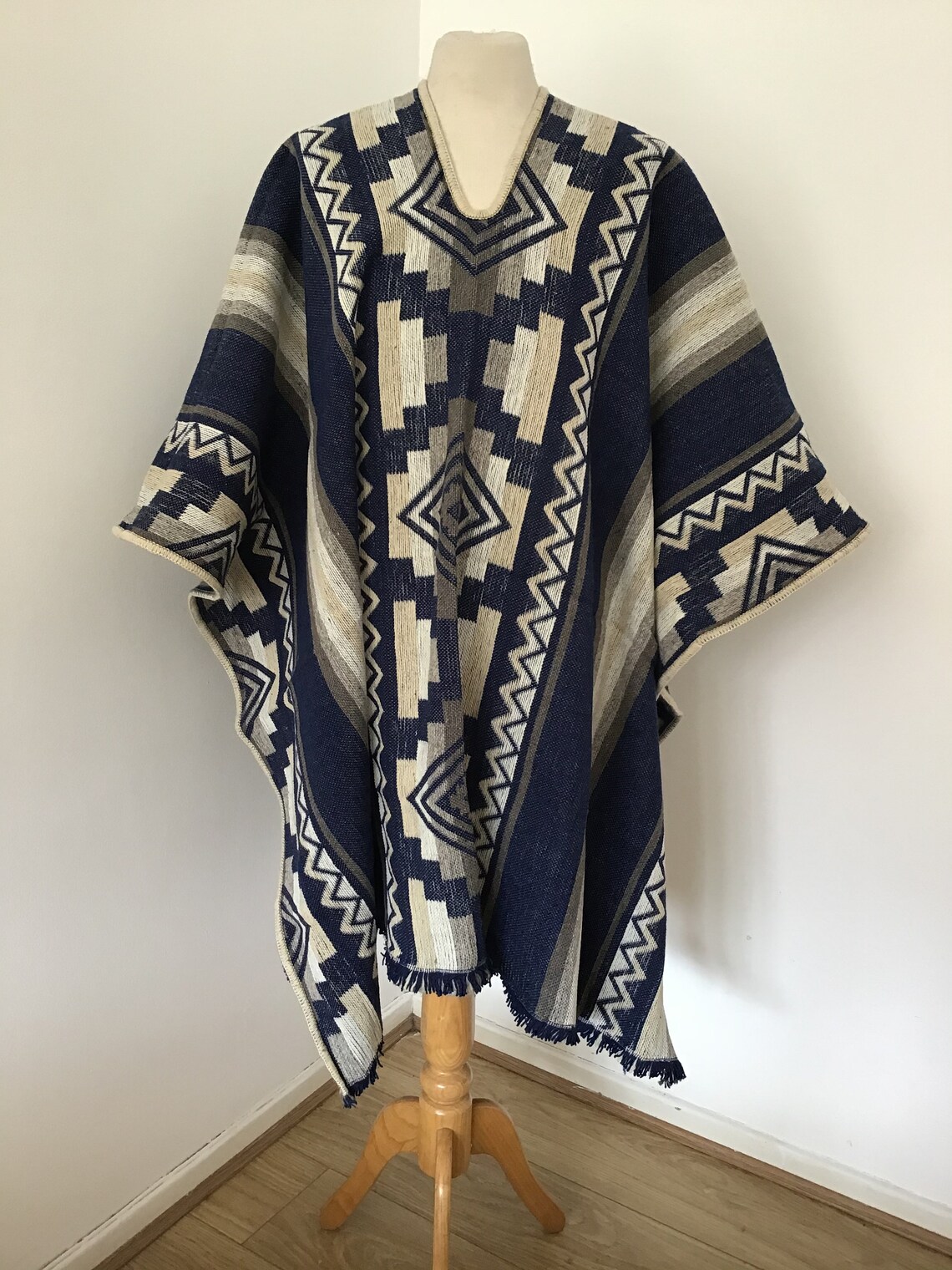 Poncho Original Mujer Unisex OVEJAS lana capucha Tejido - Etsy España