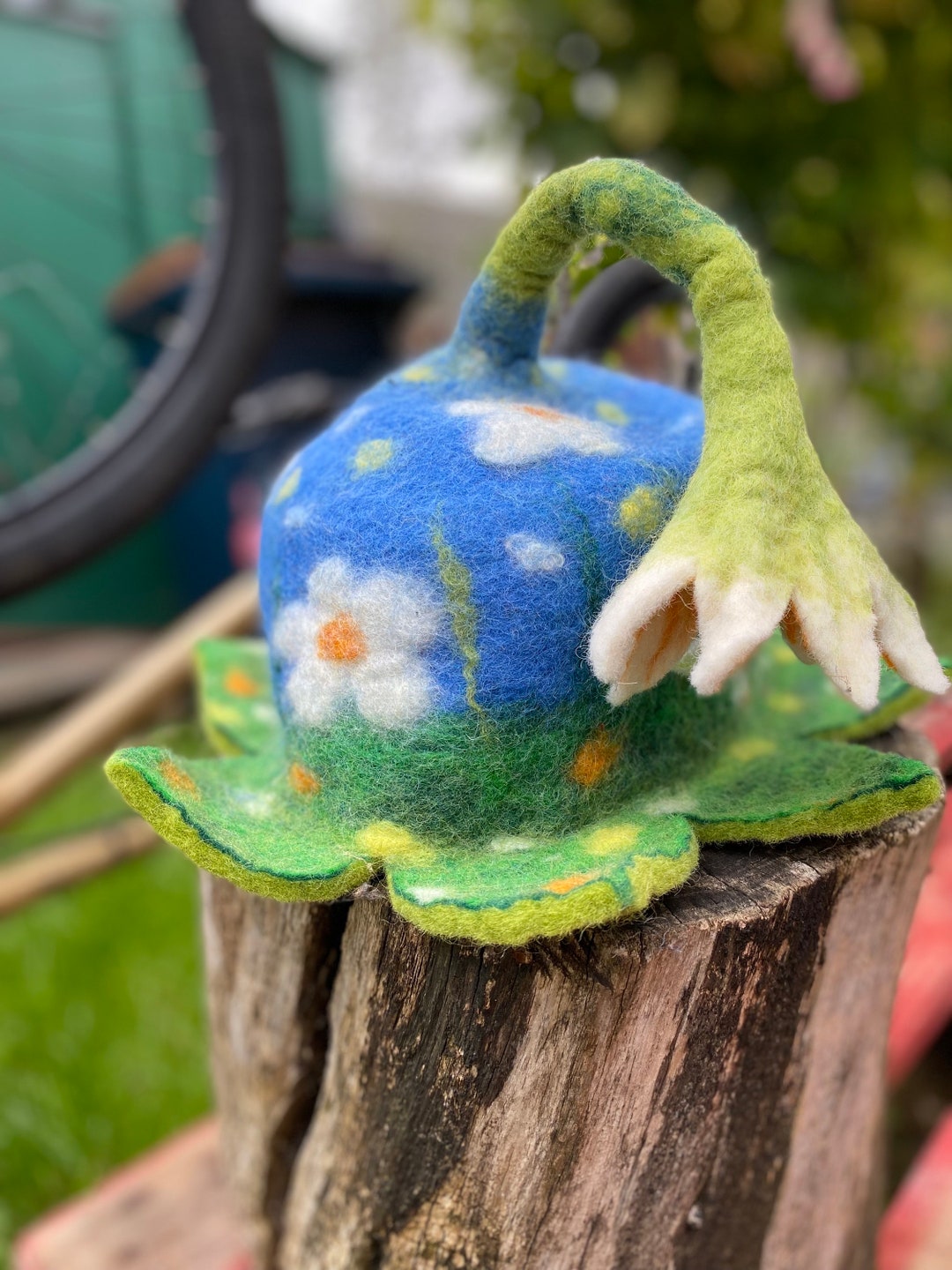 Handmade FELT HATS Daisy Flower Funky Hippy Boho Festival Fancy Dress ...