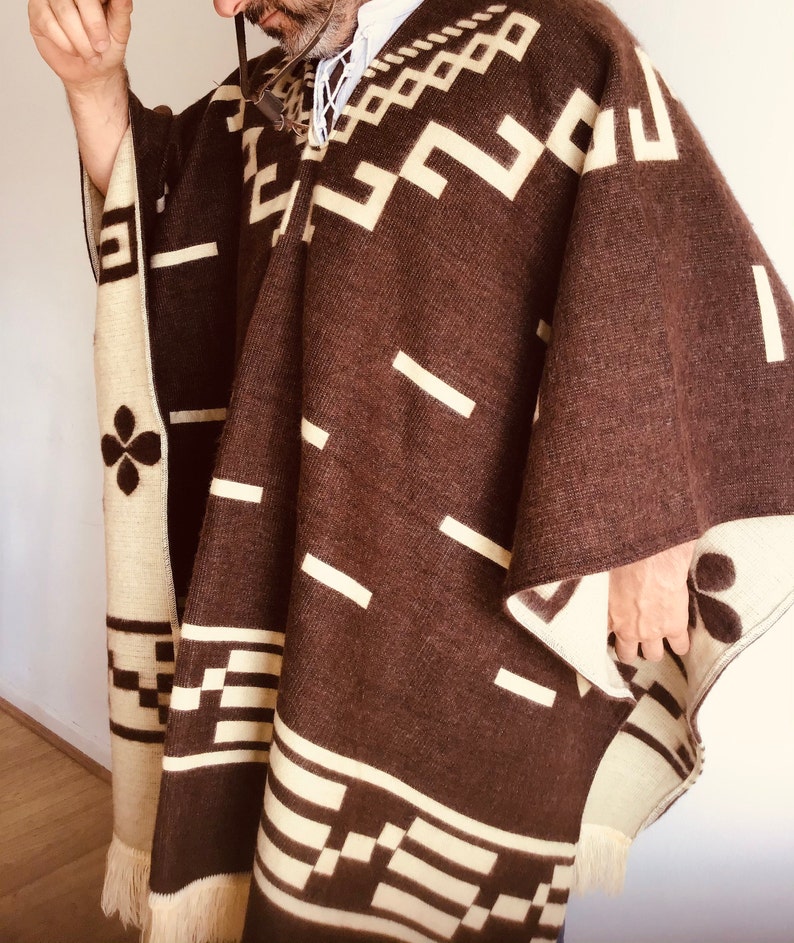Clint Eastwood Poncho Lightweight Replica brown Wool Blend - Etsy UK