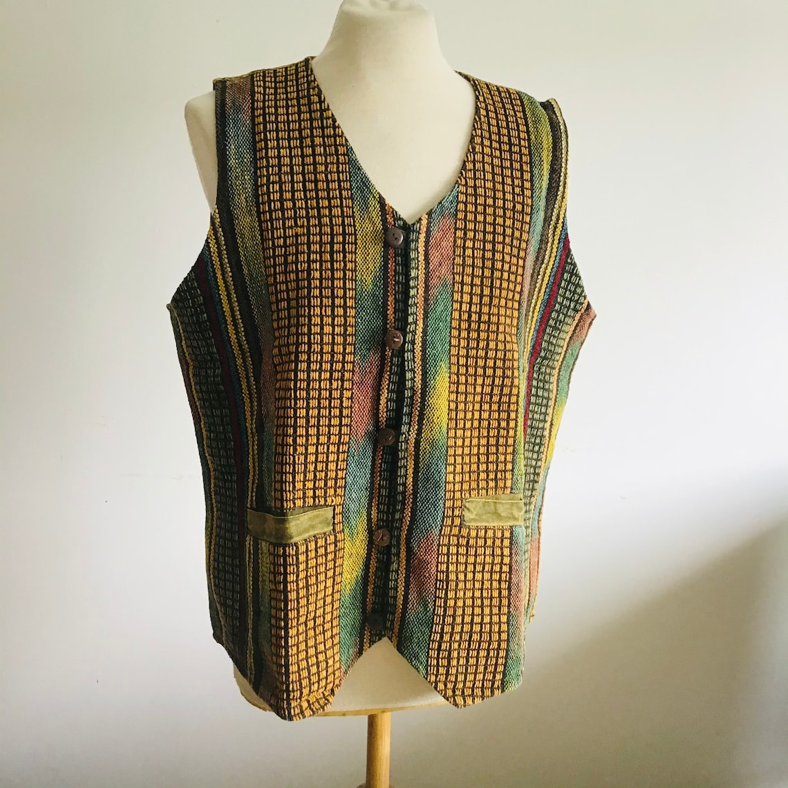 Colorful Men's Waistcoat 100% Organic Himalayan Cotton - Etsy