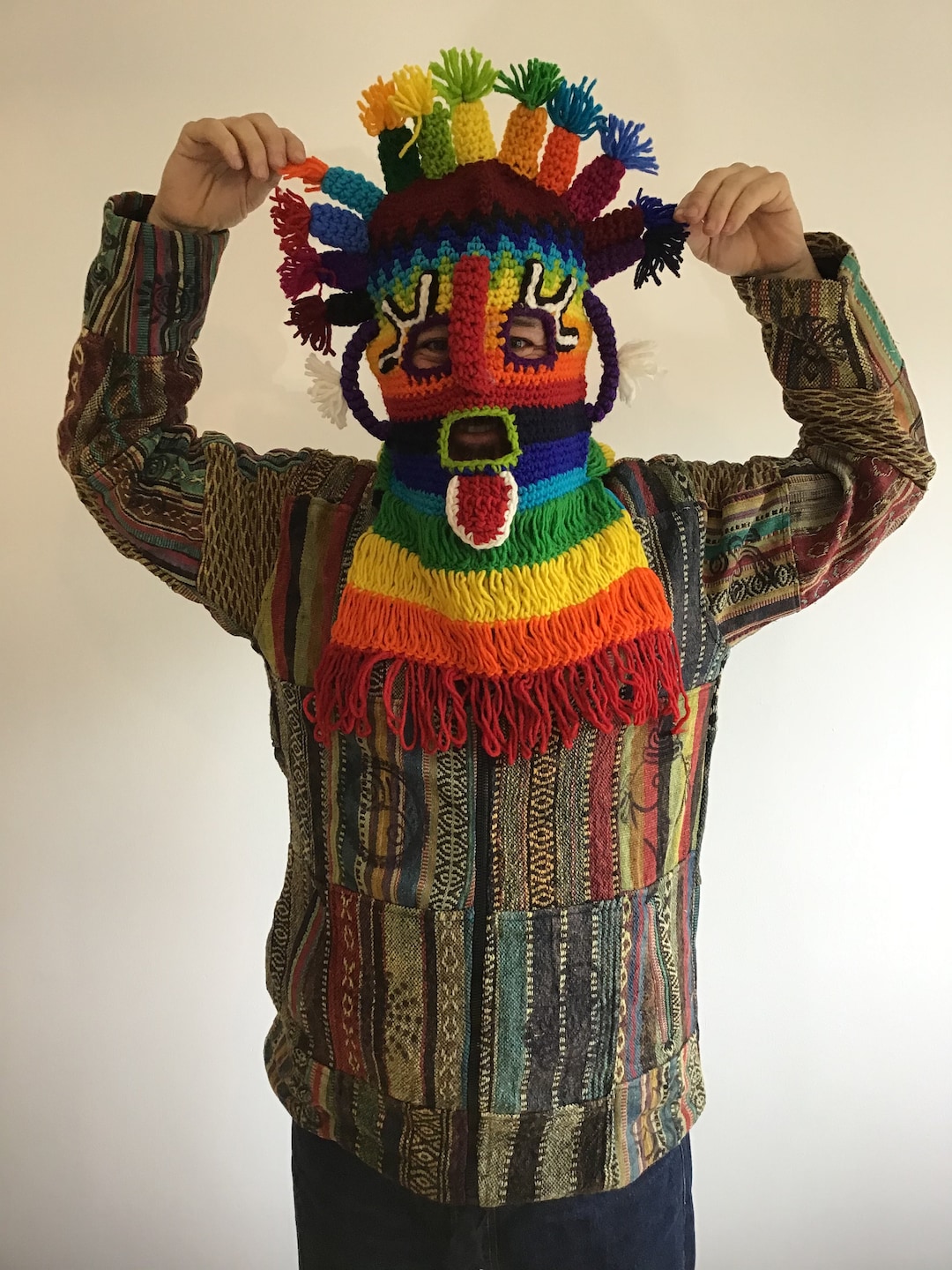 Aya Huma Festival Face Mask, 100% Wool, South American Boho Decor - Etsy