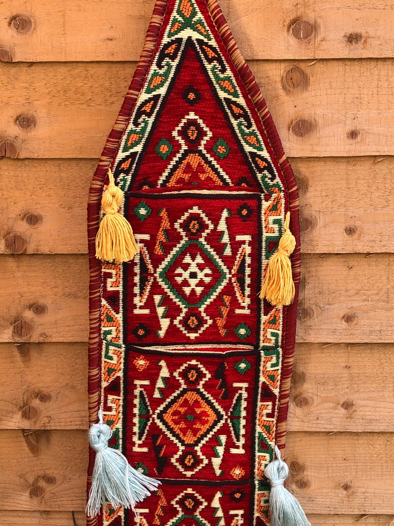 Turkish Kilim Wall Hanging: Boho Wall Decor & Storage (31.5x9") - Etsy