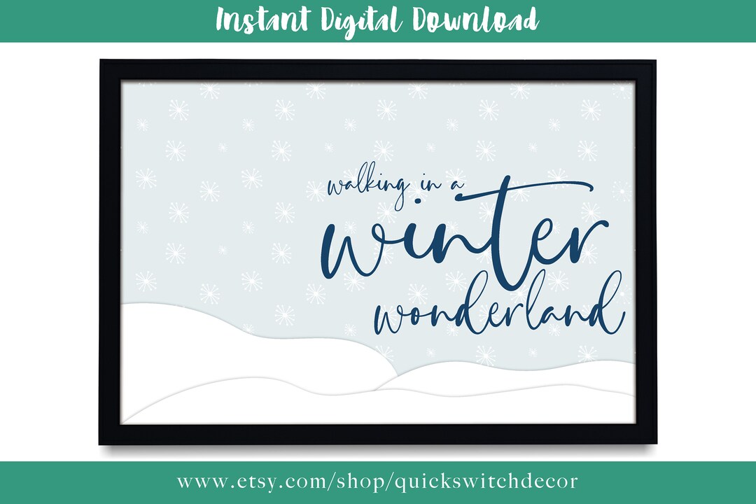Walking in a Winter Wonderland Digital Print, Print at Home Wall Decor ...