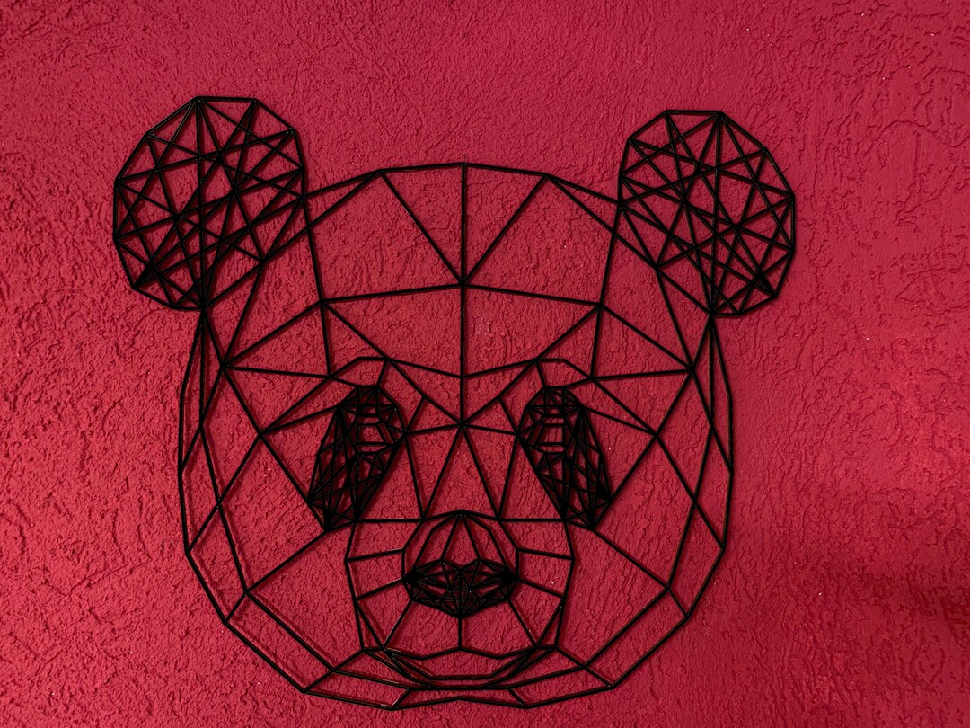 Geometric Panda Head Wall Decoration Made of Wood / Various - Etsy