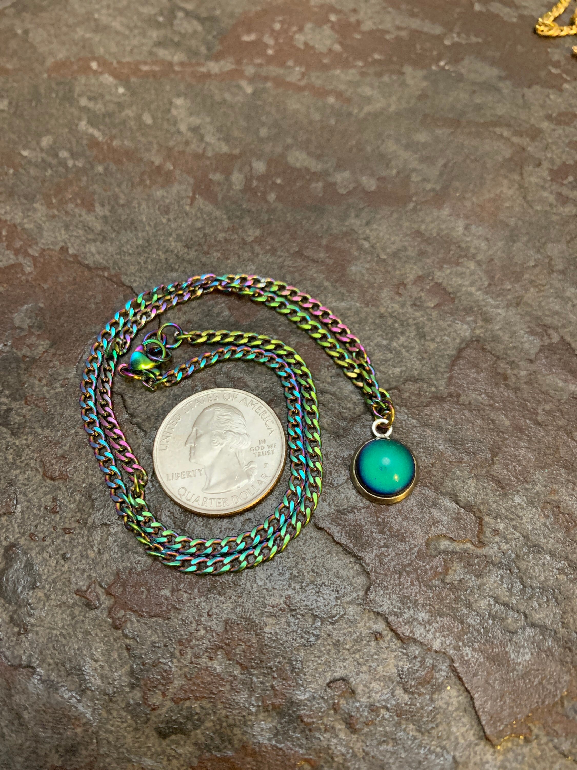 Mood Color Changing Choker Necklace Rainbow Plated Chain Mood | Etsy