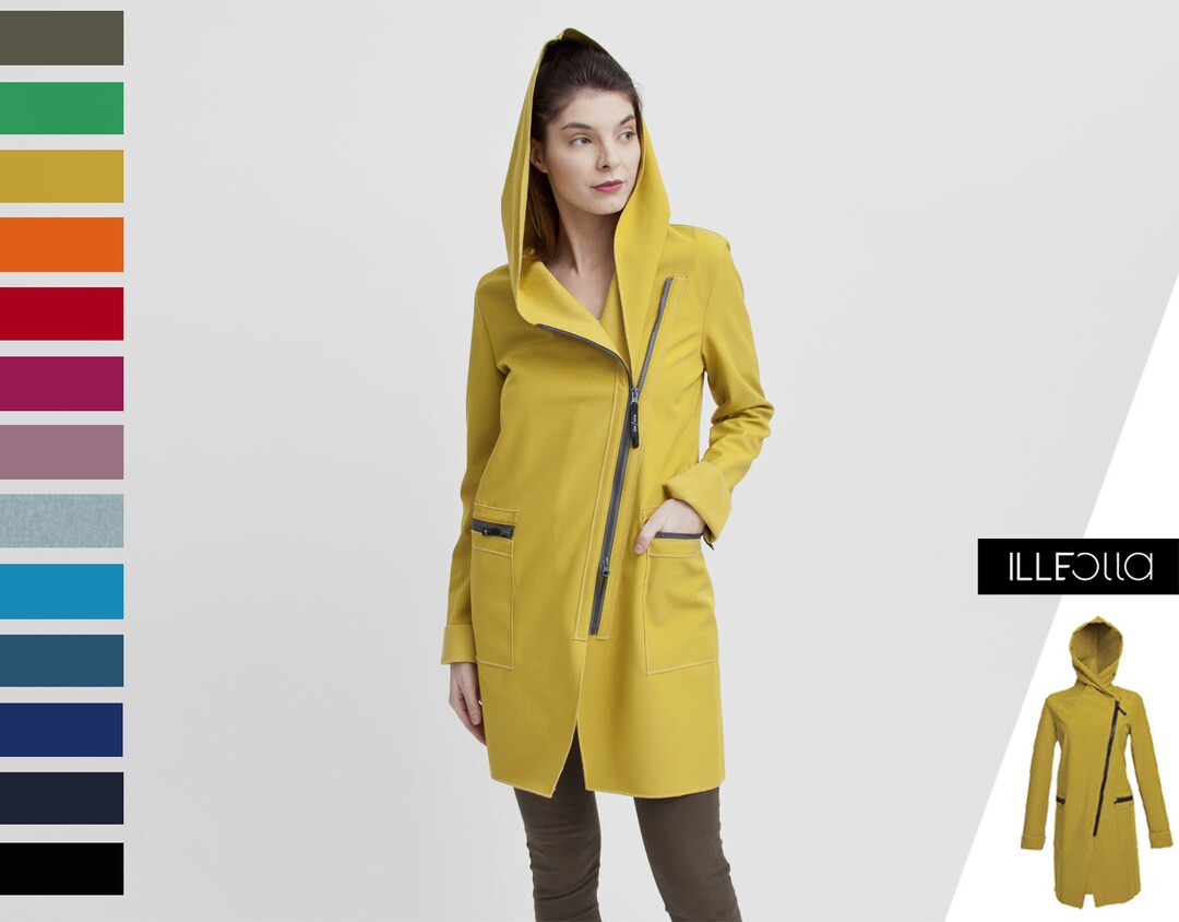 Hooded Raincoat, Softshell Jacket, Long Overcoat Women,waterproof ...