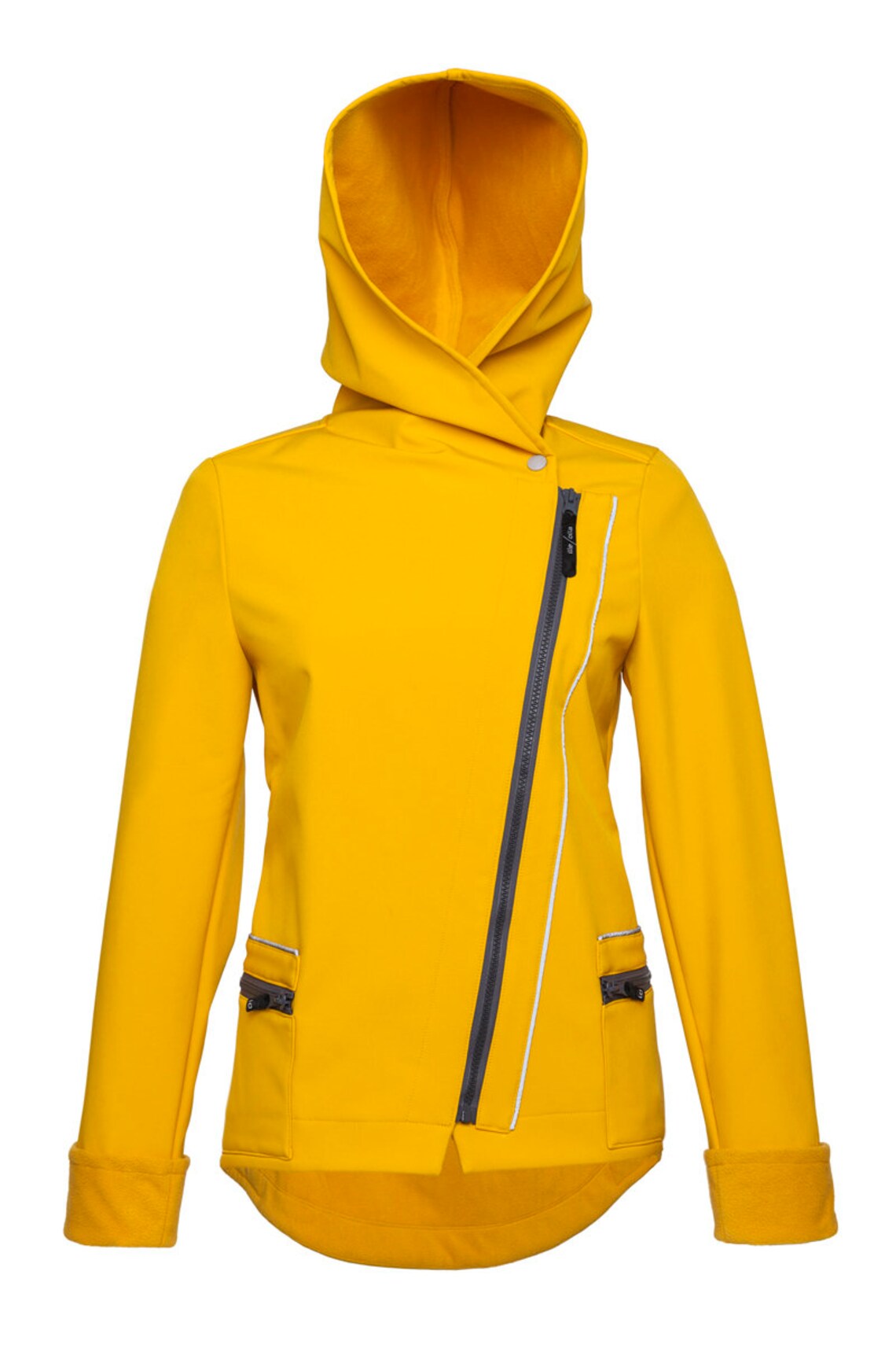 Yellow Raincoat Zipper Hood Jacket Reflective Jacket - Etsy Ireland