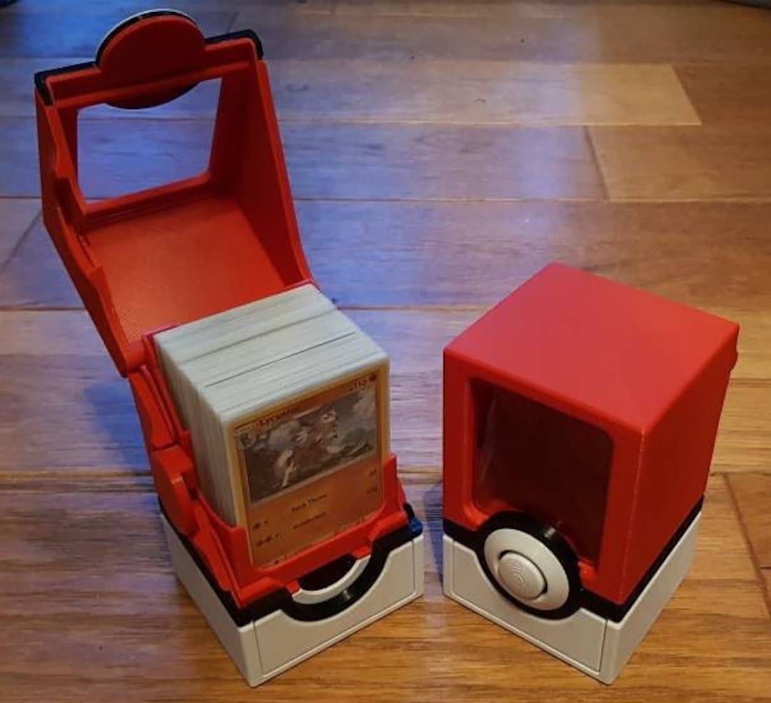 Pokémon TCG Deck Box, Poke Ball Design, Clear Window Card Organizer - Etsy