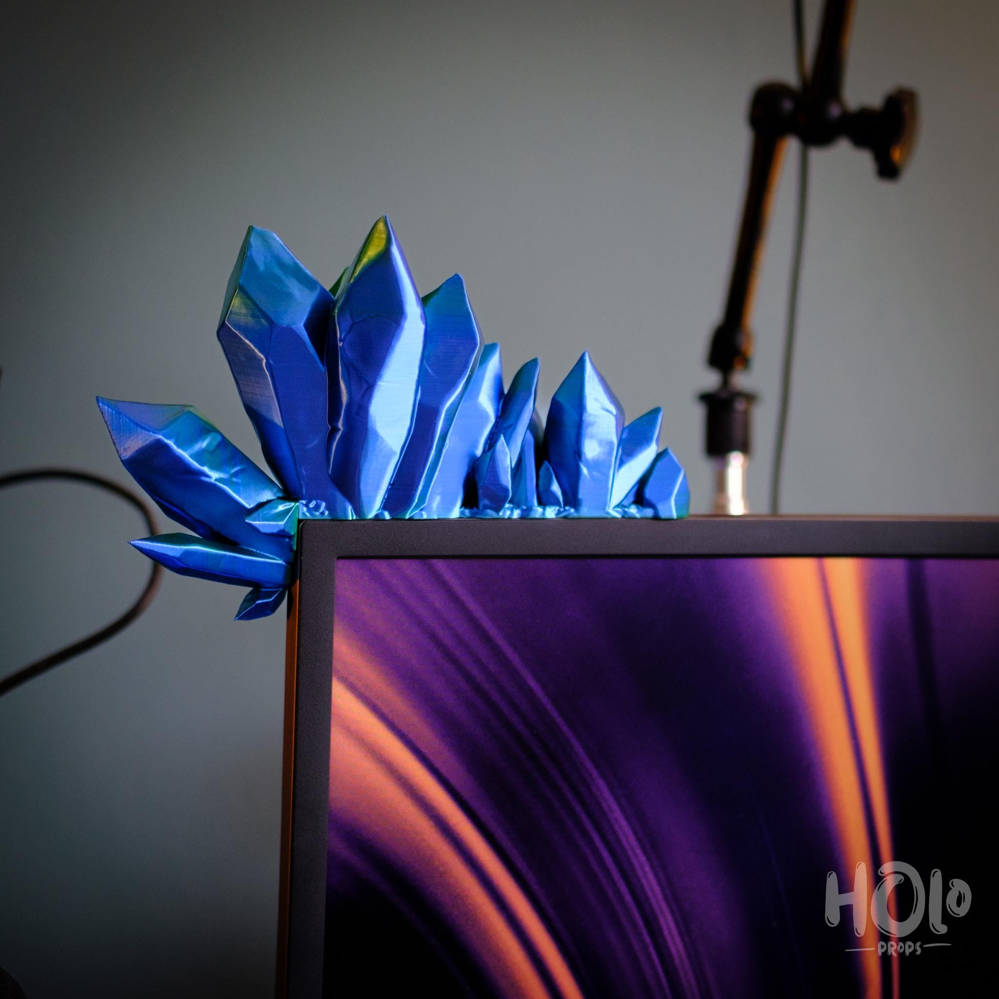 3D Printed Corner Decor | Crystal Style Print-in-place Sculpture - Etsy