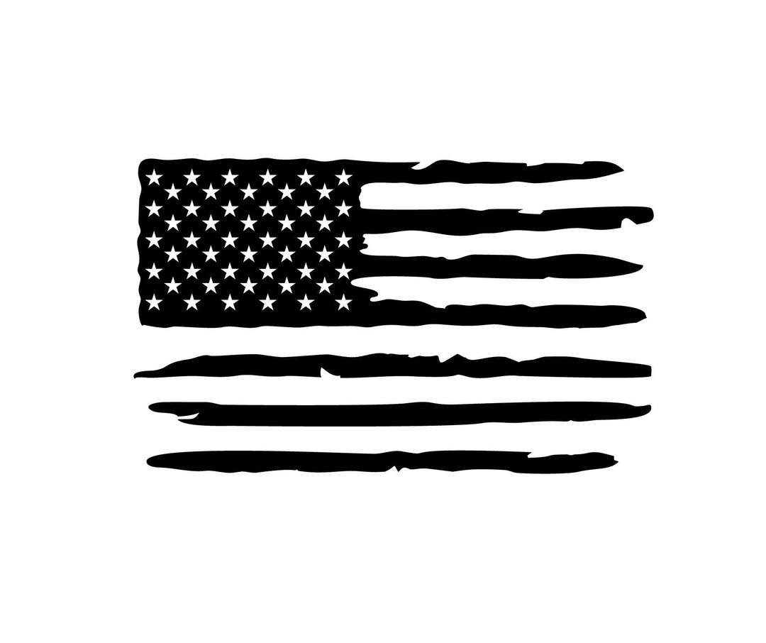 American Flag Decal, Distressed American Flag Bumper Sticker, Patriotic ...