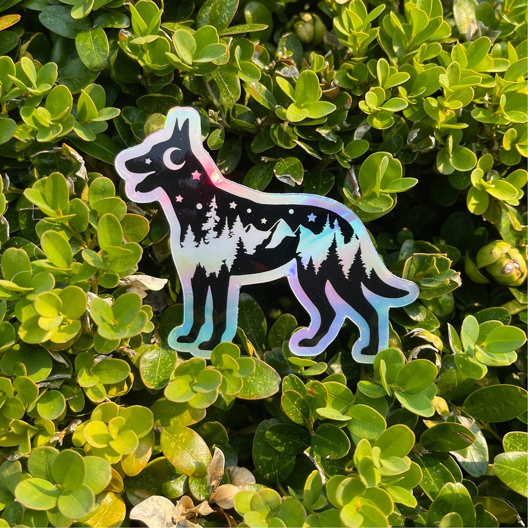 Holographic Adventure Belgian Malinois Sticker, Makinois Holographic ...