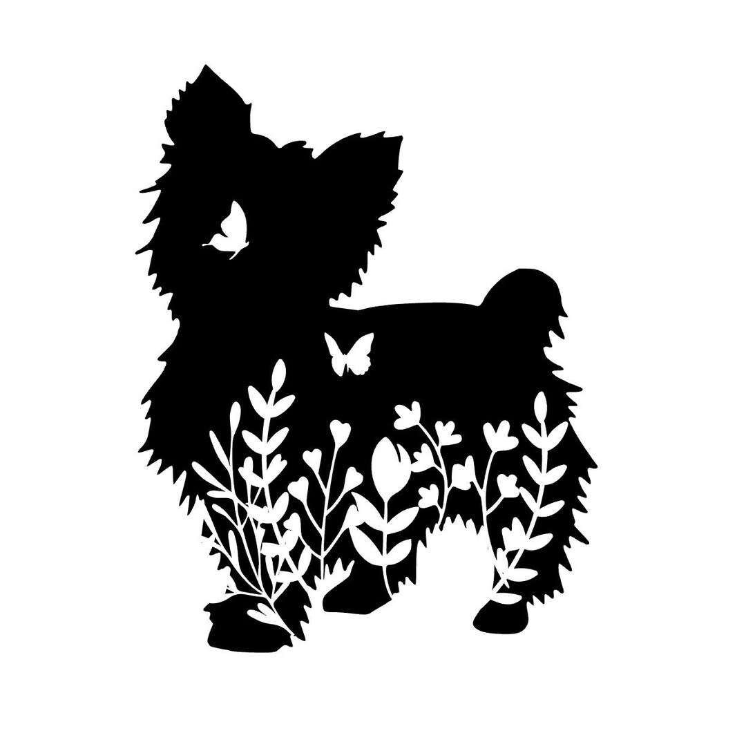 Wildflower Yorkie Decal, Yorkshire Terrier Nature Bumper Sticker, Dog ...