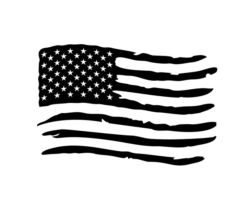 American Flag Decal Distressed American Flag Bumper Sticker - Etsy