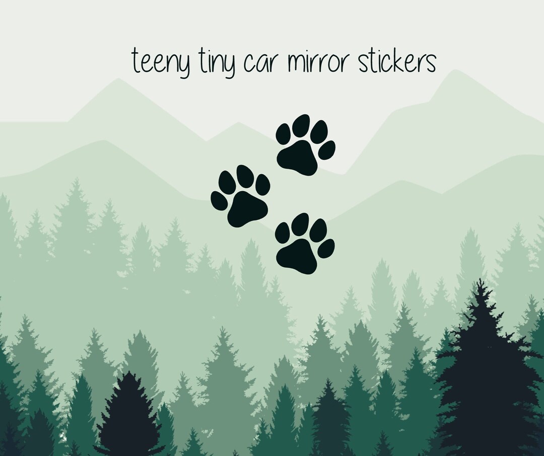 Tiny Dog Paw Print Decal for Rearview Mirror, Side Mirror Tiny Dog Paw ...