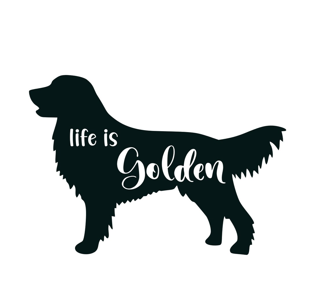 Golden Retriever Life is Golden Decal, Golden Bumper Sticker, Dog Mom ...