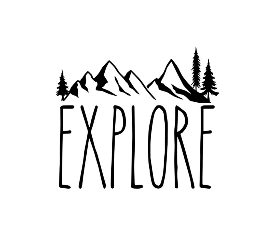Explore Camping Decal, Nature, Mountain, Tree Camping Bumper Sticker ...