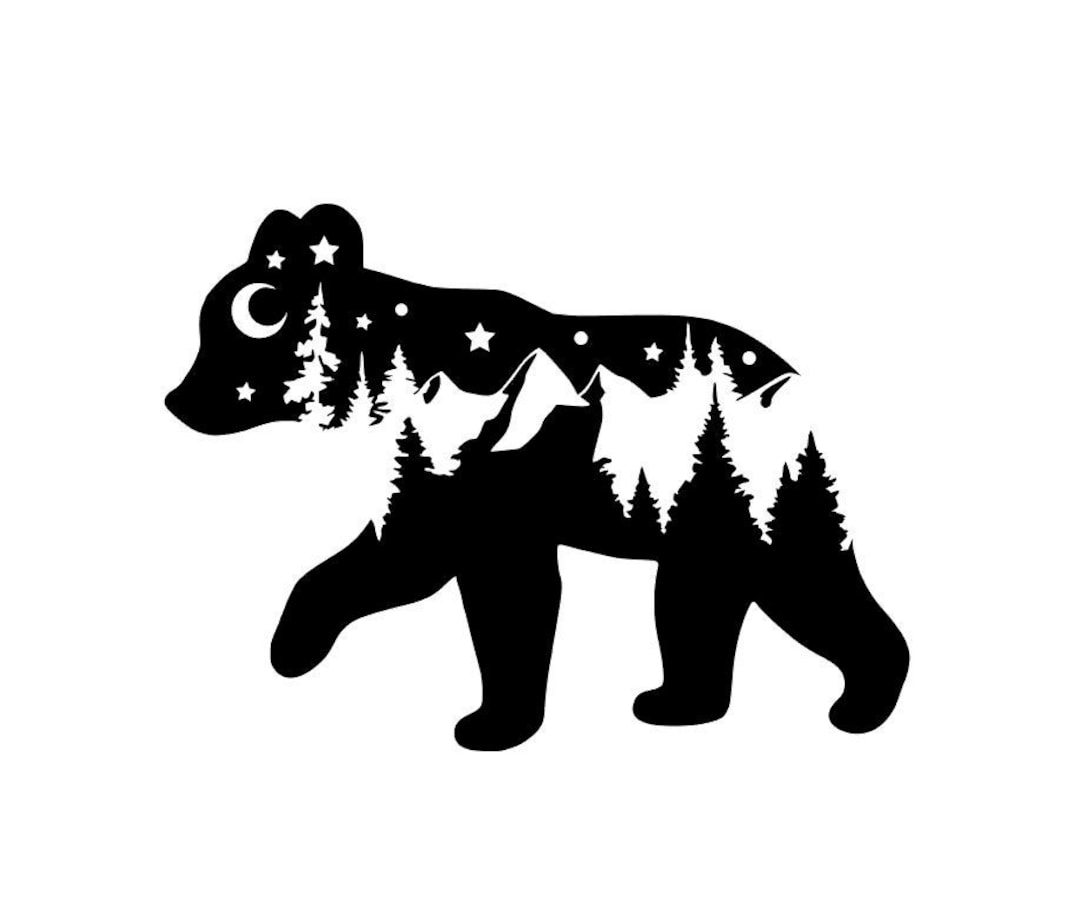 Adventure Bear Cub Decal // Nature Sticker // Mountain Bear Decal ...