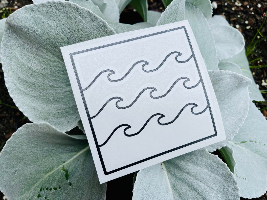 Square Waves Decal, Nature Outdoors Decal, Beach Waves Bumper Sticker ...