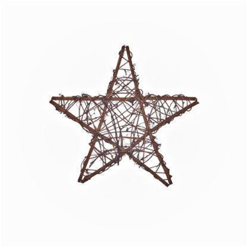 30cm/40cm Grapevine Star Wreath Tree Topper , Rattan Natural Make Your ...