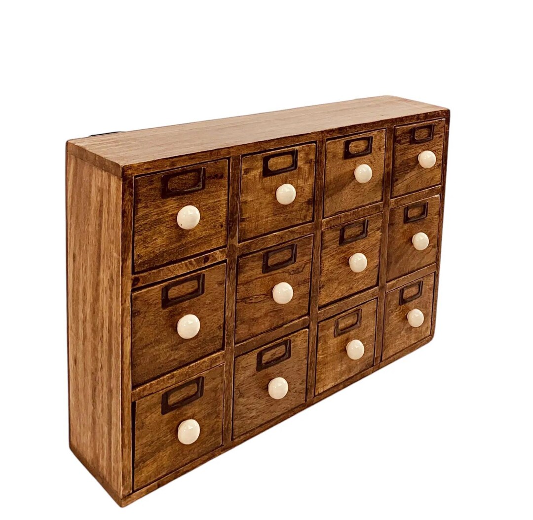 9/12 Multi Drawer Wooden Storage Organiser Units With Ceramic Knob ...