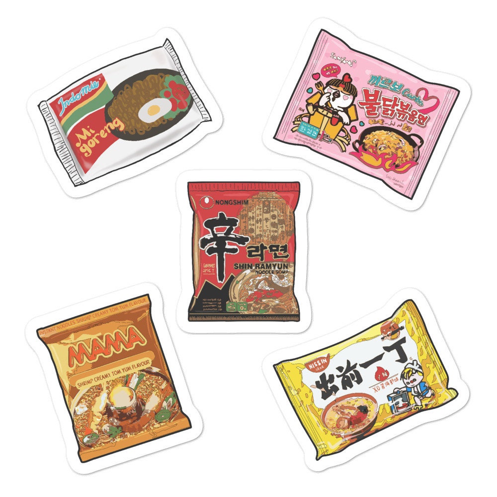 Craft Supplies & Tools Shin Black Ramen Sticker- asian snacks sticker ...