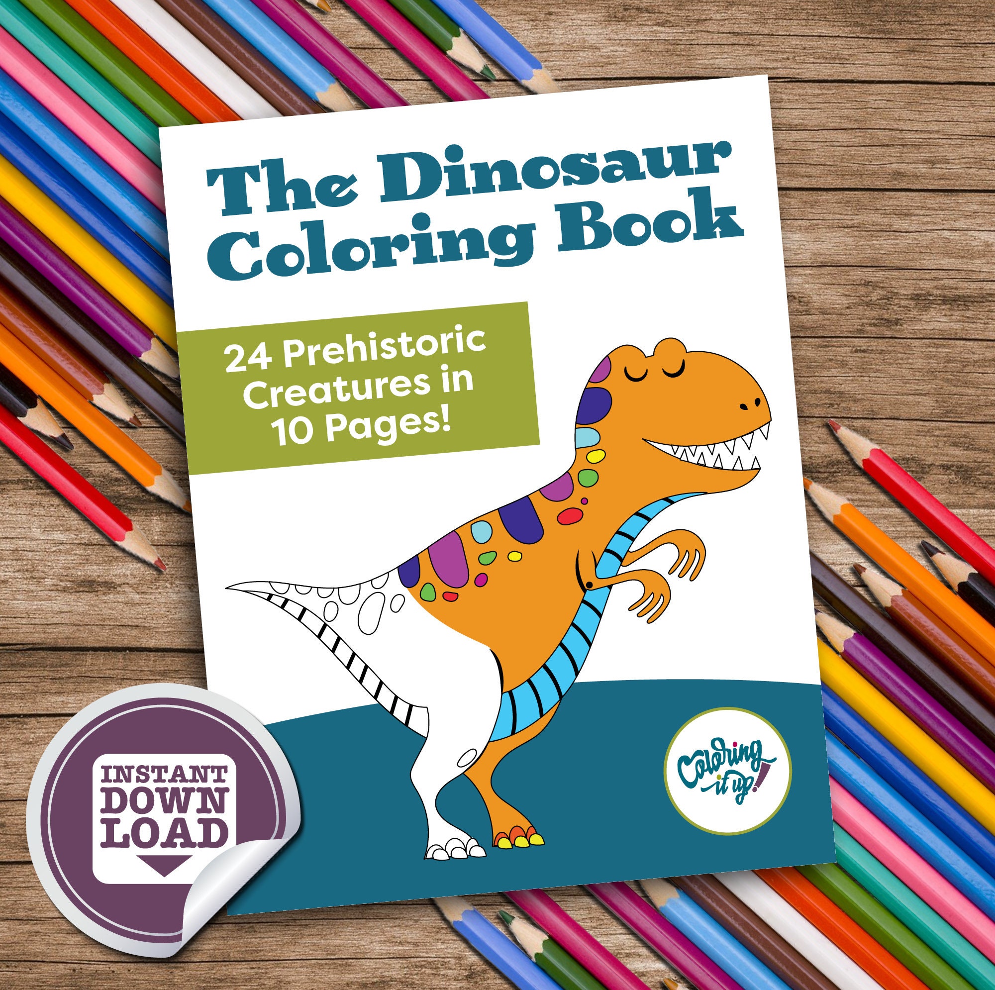 Dinosaur Coloring Pages Printable Coloring Pages Adult | Etsy