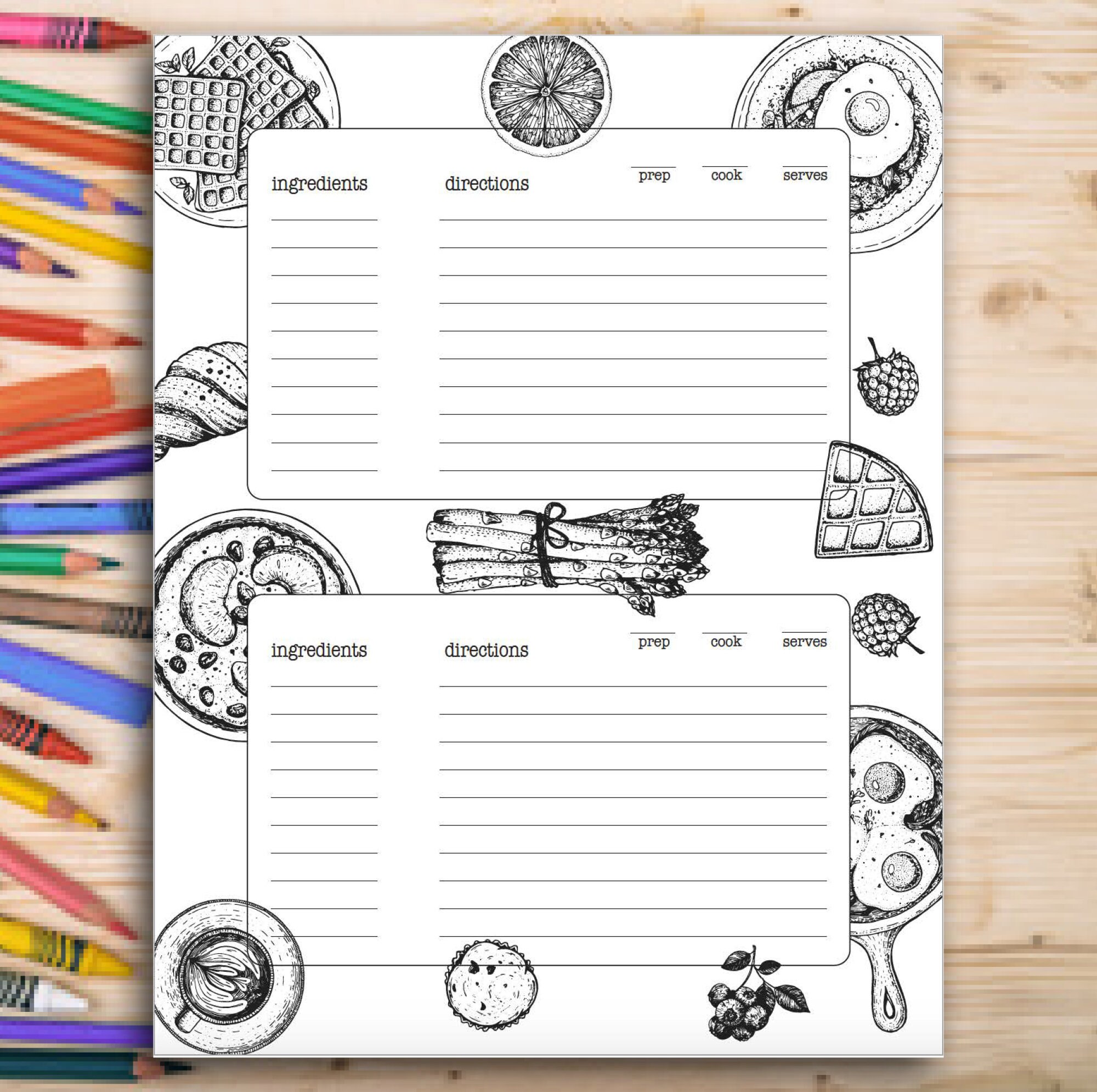 Coloring Recipe Book Printable Coloring Pages Adult Coloring Pages ...