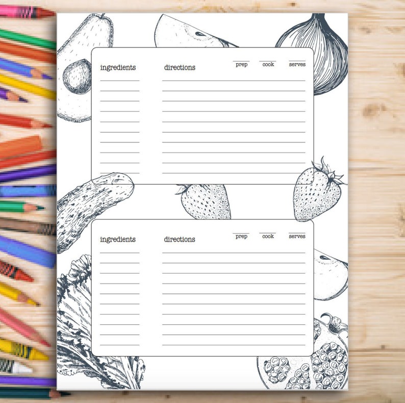 Coloring Recipe Book Printable Coloring Pages Adult Coloring Pages ...