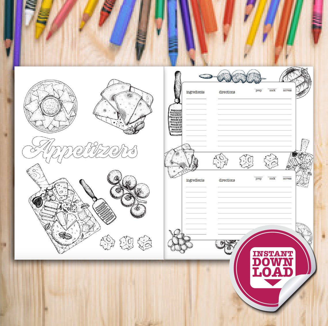 Coloring Recipe Book Printable Coloring Pages Adult Coloring Pages ...